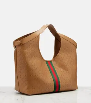 Gucci Giglio Large Leather Tote Bag - Brown