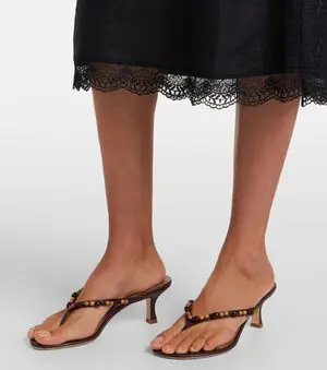 Staud Lace-trimmed Linen Midi Dress