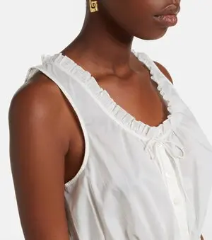 Staud Sicilia Lace-trimmed Cotton Voile Top - White
