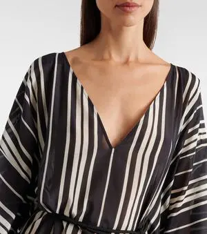 Tory Burch Striped Cotton And Silk Kaftan