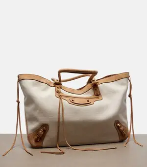 Balenciaga Le City Beach Medium Canvas Tote Bag - Beige