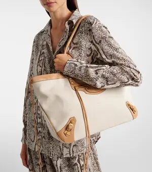 Balenciaga Le City Beach Medium Canvas Tote Bag - Beige