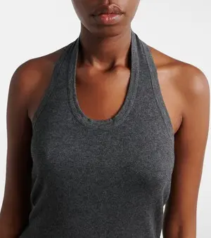 Extreme Cashmere Halterneck Cotton And Cashmere Top