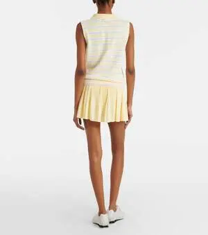 Varley Rue Striped Cotton-blend Sleeveless Polo Shirt - Yellow