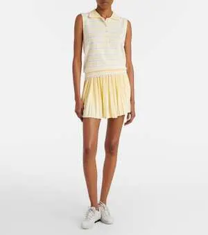 Varley Rue Striped Cotton-blend Sleeveless Polo Shirt - Yellow