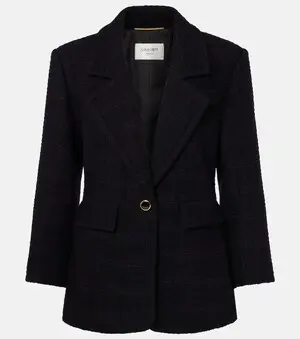 Saint Laurent Saint Laurent Wool-Blend Tweed Jacket Black