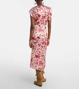 Isabel Marant Étoile Lindsay Floral Ruched Jacquard Midi Dress - Pink