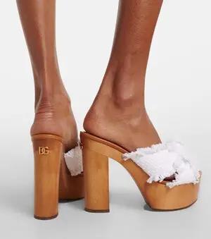 Dolce & Gabbana Raffia Platform Mules