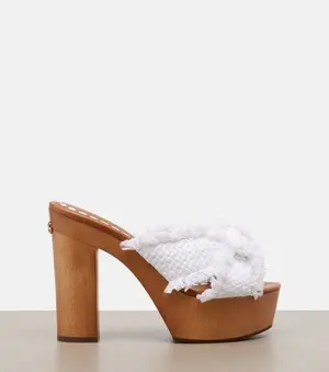 Dolce & Gabbana Raffia Platform Mules