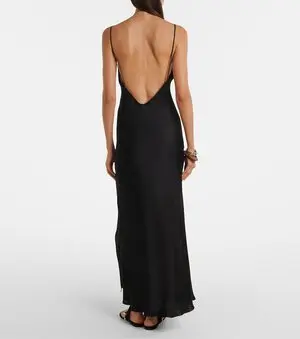 Isabel Marant Étoile Nevana Satin Maxi Dress - Black
