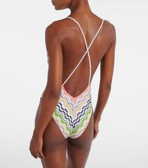 Missoni Wave" V-neck One-piece Swimsuit - Multicoloured
