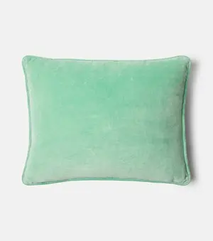 LES-OTTOMANS Embroidered Cotton Velvet Cushion