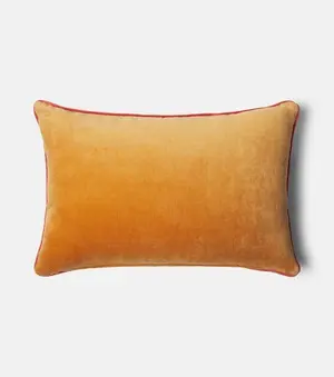 LES-OTTOMANS Embroidered Cotton Velvet Cushion