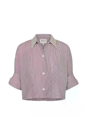 TWP Striped Shirt With Crystal Embellishments