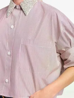 TWP Striped Shirt With Crystal Embellishments