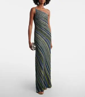 Missoni One-shoulder Sequined Maxi Dress