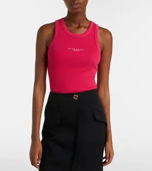 Givenchy Logo Ribbed Cotton Tank Top - Pink