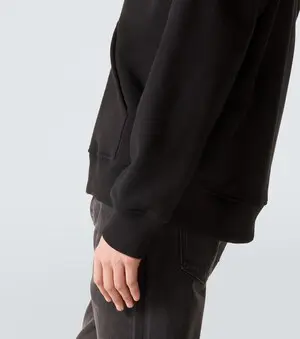 Givenchy Logo Cotton Fleece Zip-up Hoodie - Black