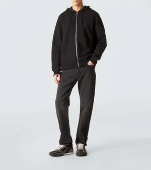 Givenchy Logo Cotton Fleece Zip-up Hoodie - Black