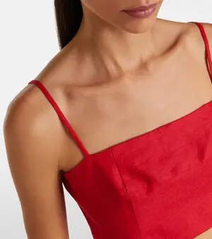 Staud Federico Linen Crop Top