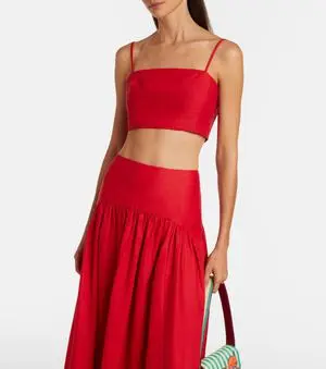 Staud Federico Linen Crop Top