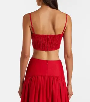 Staud Federico Linen Crop Top