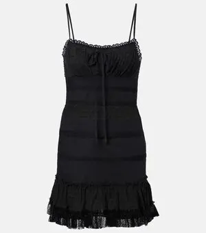 Staud Halie Ruffled Cotton-blend Poplin Minidress