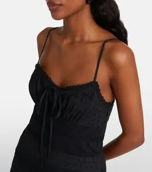 Staud Halie Ruffled Cotton-blend Poplin Minidress