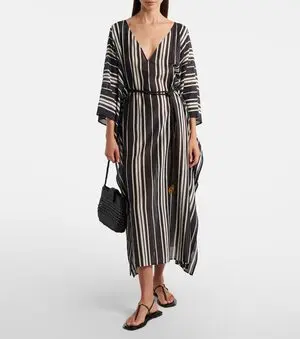 Tory Burch Striped Cotton And Silk Kaftan