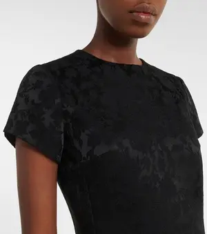 Saint Laurent Devoré Floral Cotton-blend Minidress