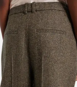 Saint Laurent Tailored Herringbone Wool-blend Bermuda Shorts