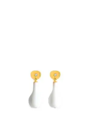 TOTEME Drop Earrings With Crystals - White