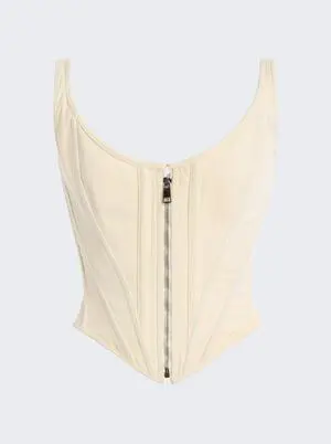 WIEDERHOEFT Zip-front Corset Top - Cream