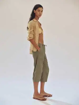 REFORMATION Arlette Cropped Pant - Green