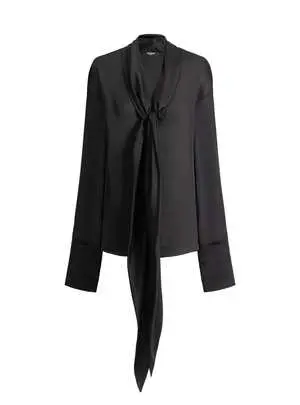 BALMAIN Silk Shirt With Tie Collar
