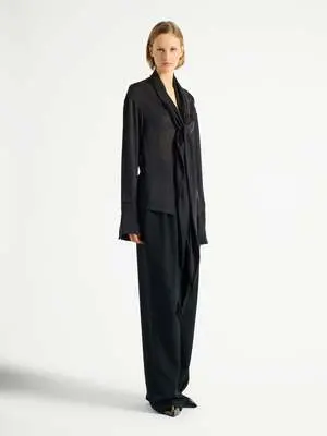 BALMAIN Balmain Silk Shirt With Tie Collar