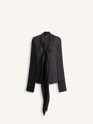 Balmain Silk Shirt With Tie Collar