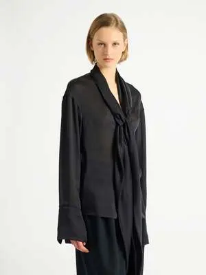 Balmain Silk Shirt With Tie Collar