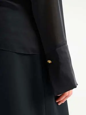 Balmain Silk Shirt With Tie Collar