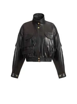 Balmain Lambskin Bomber Jacket - Black