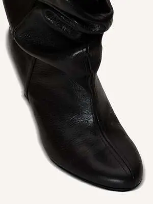 Balmain No Wedge Textured Leather Ankle Boots