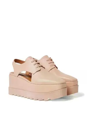 Stella McCartney Elyse Cut-out Wedge Derby Shoes - Pink