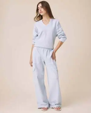 Splendid Alessia Cargo Sweatpant - Bleached Indigo