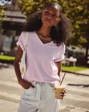 Splendid Louisa Boyfriend V-neck Tee - Black
