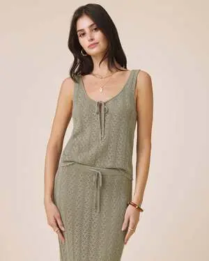 Splendid Eleni Sweater Tank - Eucalyptus