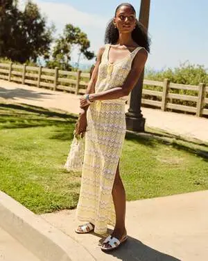 Splendid Eleni Stripe Sweater Skirt - Lemon Drop Multi