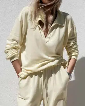 Splendid Supersoft Long Sleeve Polo - Lemon Drop