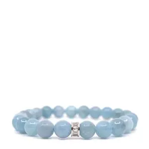 SHAR OKE Blue / Silver Aquamarine & Sterling Silver Baguette Bracelet - Blue/silver