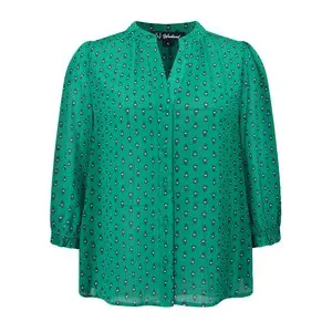 SMART AND JOY Printed V-neck Blouse