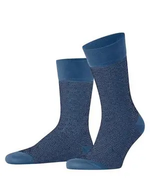 Falke Sensitive Tortoise Patterned Crew Socks - Blue